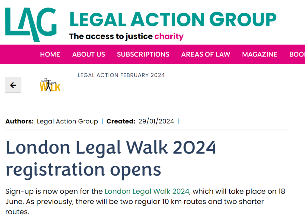 Walk on the Web 2024 - London Legal Support Trust - LLST